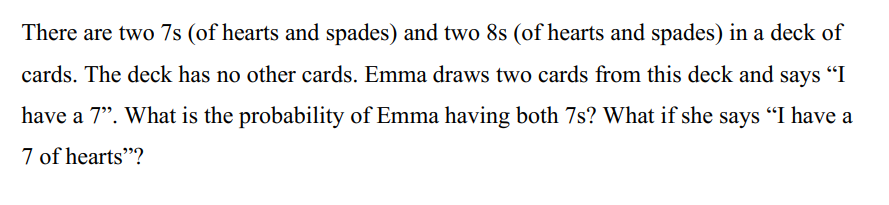 Solved There are two 7s (of hearts and spades) and two 8s | Chegg.com