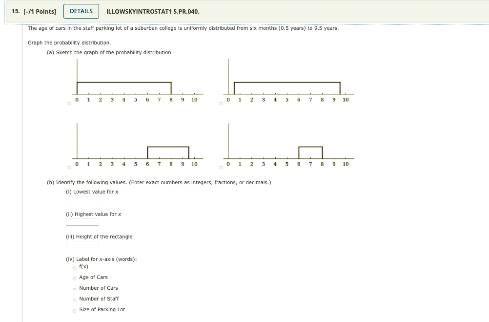 Solved 15. (-/1 Points] DETAILS ILLOWSKYINTROSTAT1 5.PR.040. | Chegg.com