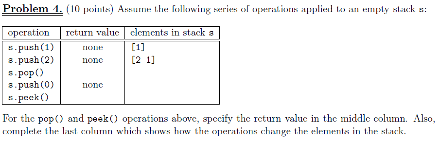 Solved Problem 4. (10 points) Assume the following series of | Chegg.com