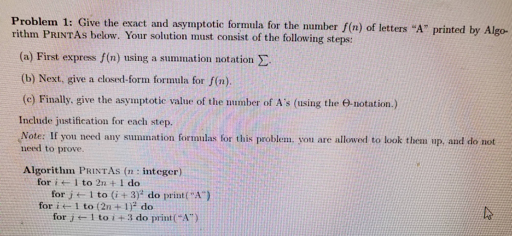 Solved : Give the exact and asymptotic formula for the | Chegg.com