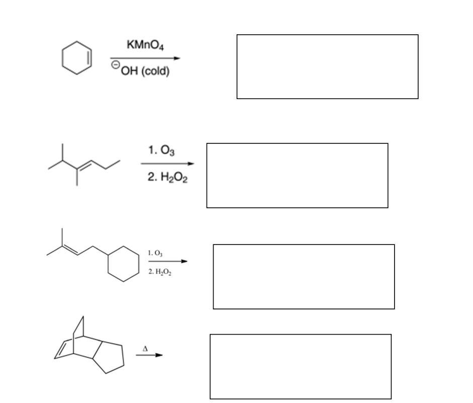 Solved 2. H2O2 1. O3 Δ6- Sketch a predicted 1H NMR | Chegg.com