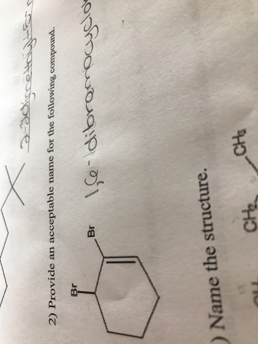 Solved Provide an acceptable name for the following | Chegg.com