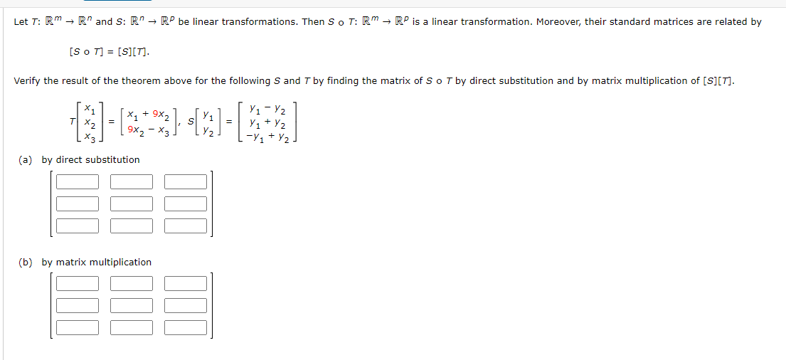 Solved Let T:Rm→Rn and S:Rn→Rp be linear transformations. | Chegg.com