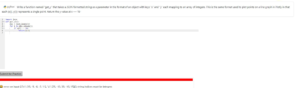 Solved python Write a function named get y that takes a JSON | Chegg.com