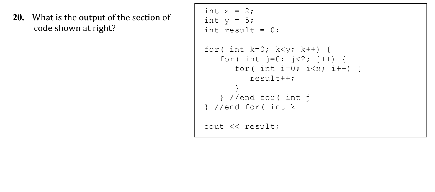 Solved I know the answer is 20 I just don't understand why. | Chegg.com