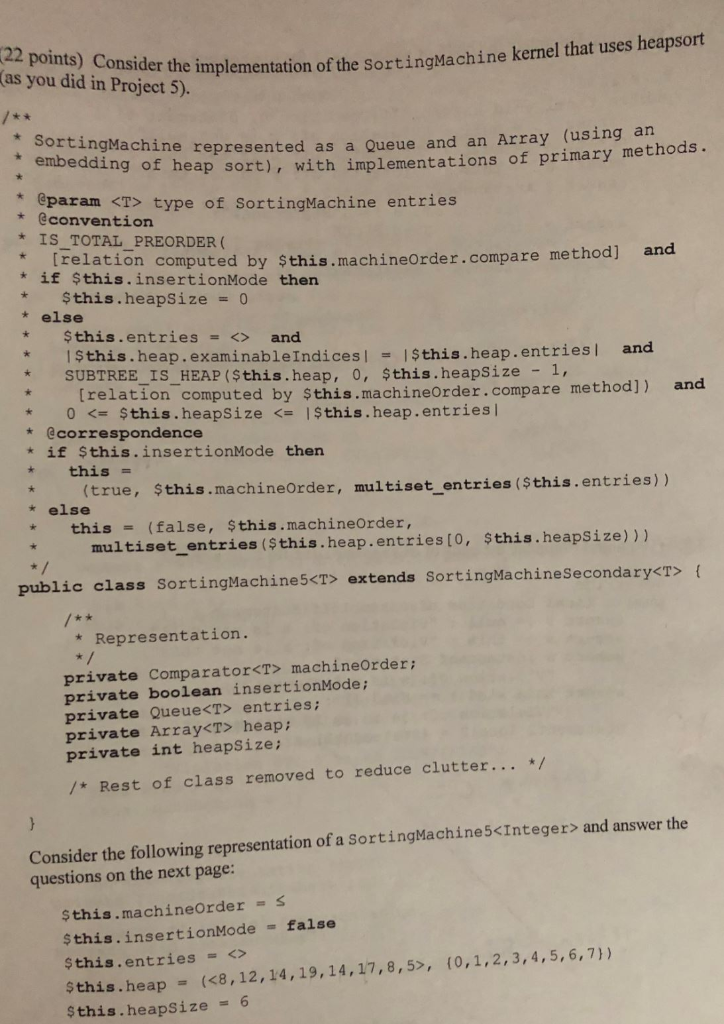 22 points) Consider the implementation of the | Chegg.com