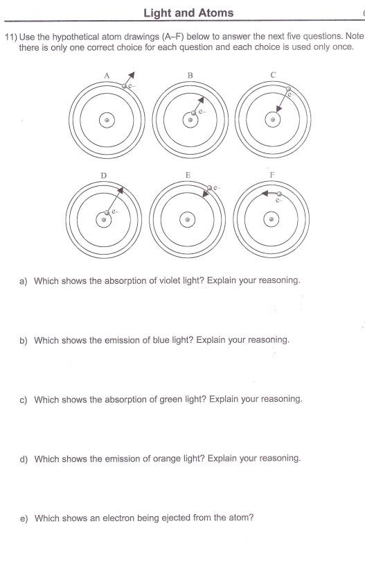 Solved Light and Atoms 11) Use the hypothetical atom | Chegg.com