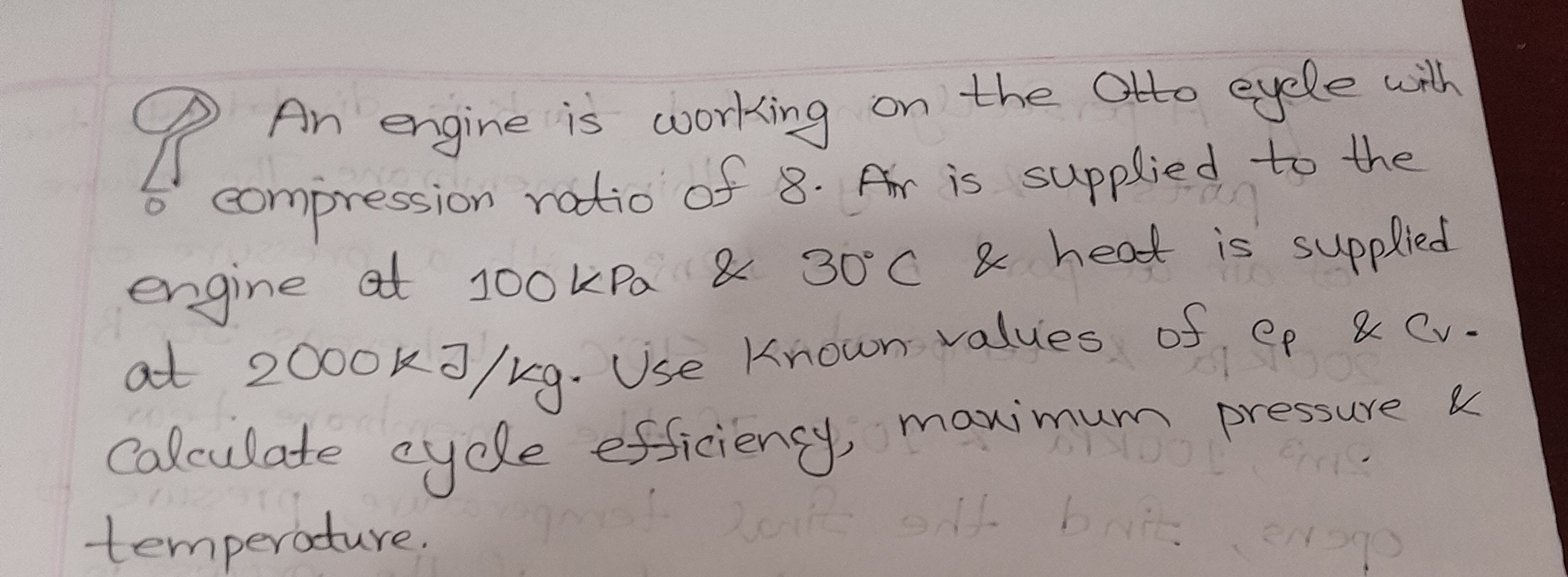 Solved An engine is working on the Otto eycle with IS | Chegg.com
