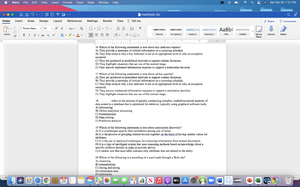 Solved Word File Edit View Insert Format Tools Table Window | Chegg.com