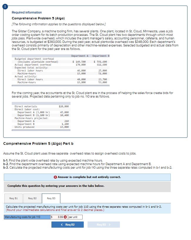 Solved Required information Comprehensive Problem 5 (Algo) | Chegg.com