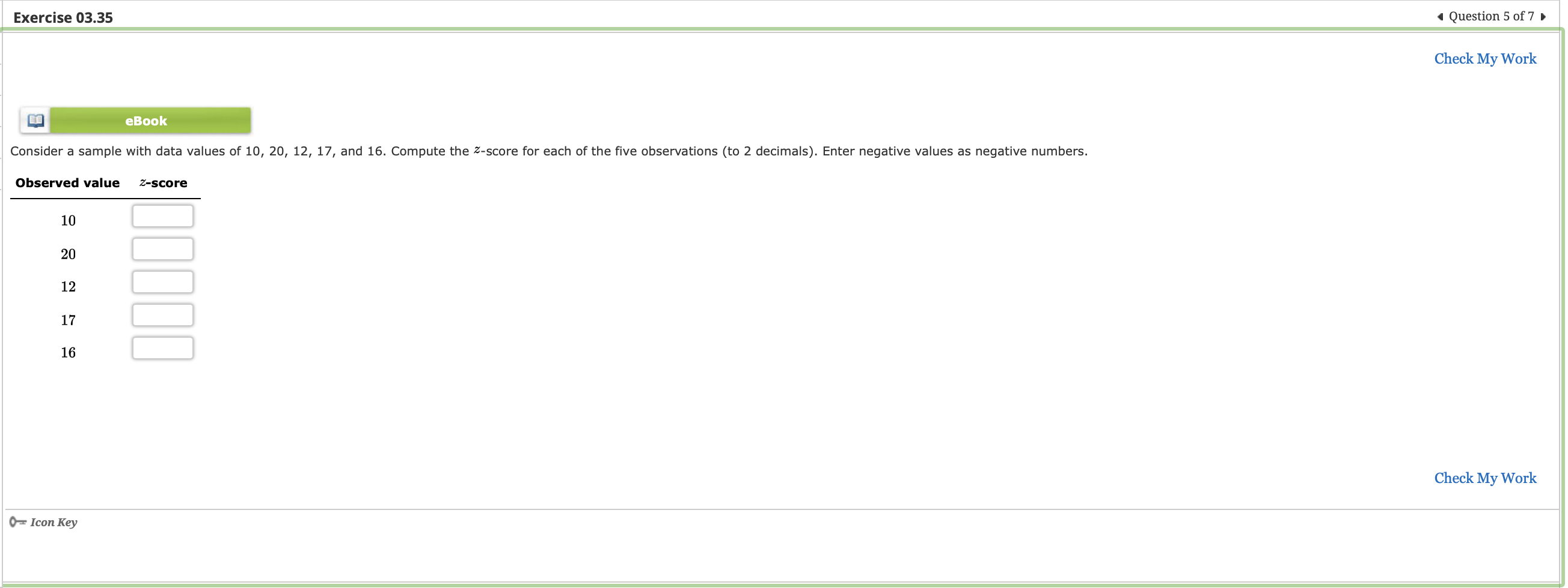 Solved Exercise 03 35 Check My Work Consider A Sample With