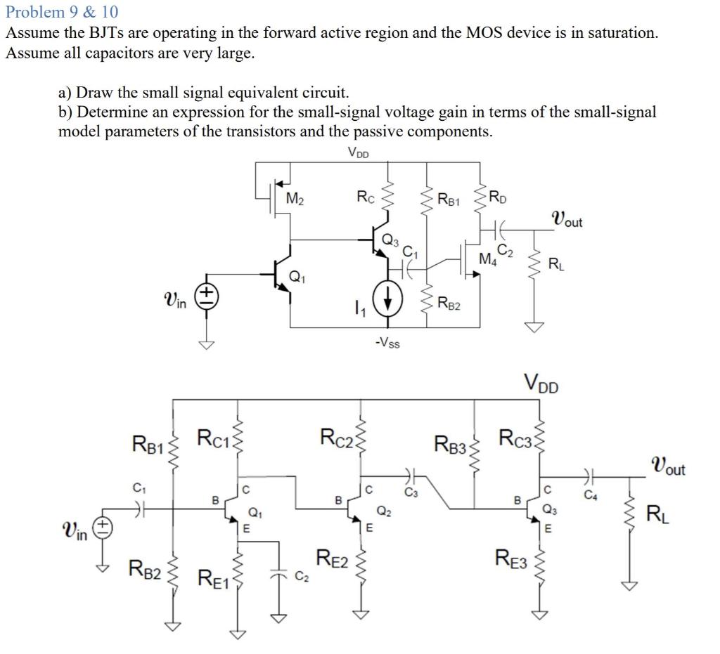 Solved Assume the BJTs are operating in the forward active | Chegg.com