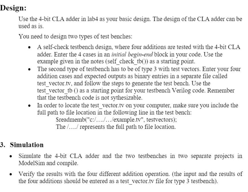 Verilog HDL Testbench You NEED the following Chegg | Chegg.com