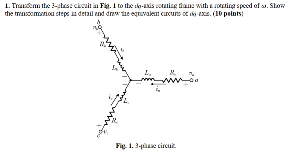 Solved Transform the 3-phase circuit in Fig. 1 ﻿to the | Chegg.com