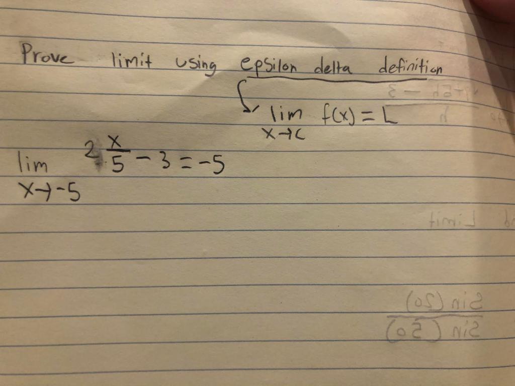 Solved Prove limit using epsilon delta definition C Slim | Chegg.com Solved Prove limit using epsilon delta definition C Slim | Chegg.com