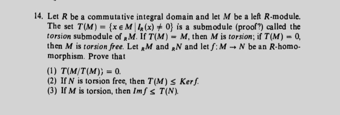 Solved - 14. Let R be a commutative integral domain and let | Chegg.com