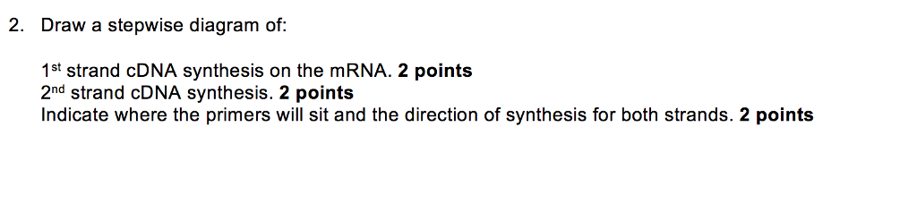 Solved 2. Draw a stepwise diagram of: 1st strand cDNA | Chegg.com