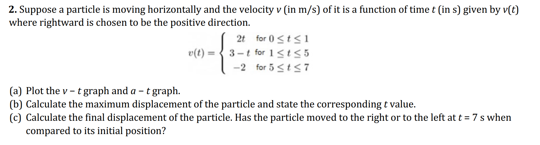 Solved Suppose a particle is ﻿moving horizontally and the | Chegg.com