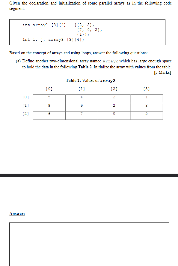 Solved Given the declaration and initialization of some | Chegg.com