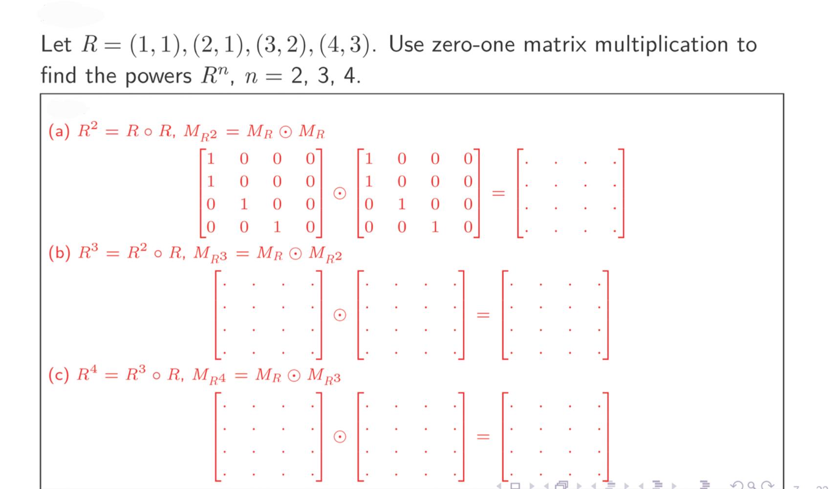 Solved List the ordered pairs in the equivalence relations | Chegg.com