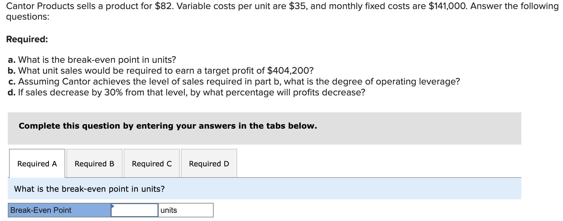 Solved Cantor Products sells a product for $82. ﻿Variable | Chegg.com