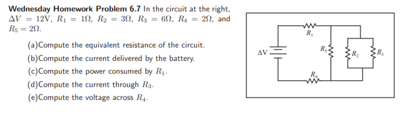 Solved Wednesday Homework Problem 6.7 In the circuit at the | Chegg.com