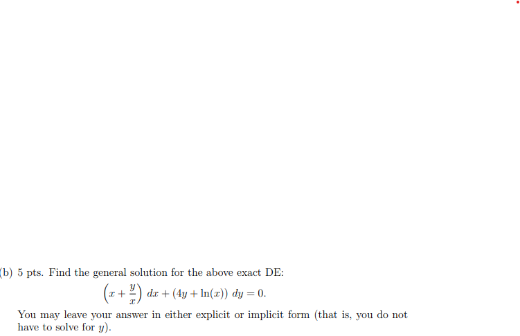 Solved Xxydx4ylnxdy0 Consider The Following 