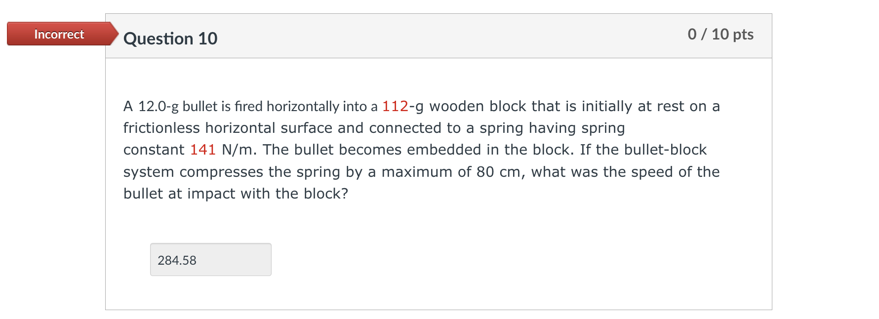 Solved A 12.0-g bullet is fired horizontally into a 112−g | Chegg.com