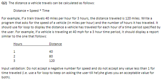 Solved Q2) The distance a vehicle travels can be calculated | Chegg.com