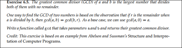 Solved Exercise 6.5. The greatest common divisor (GCD) of a | Chegg.com