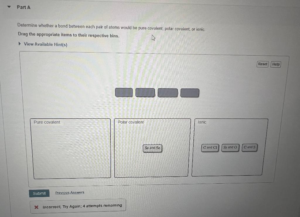 Solved Determine whether a bond between each pair of atoms | Chegg.com