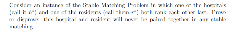 Solved Consider an instance of the Stable Matching Problem | Chegg.com