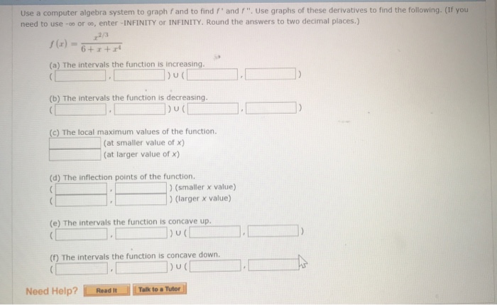 Solved Use a computer algebra system to graph f and to find | Chegg.com