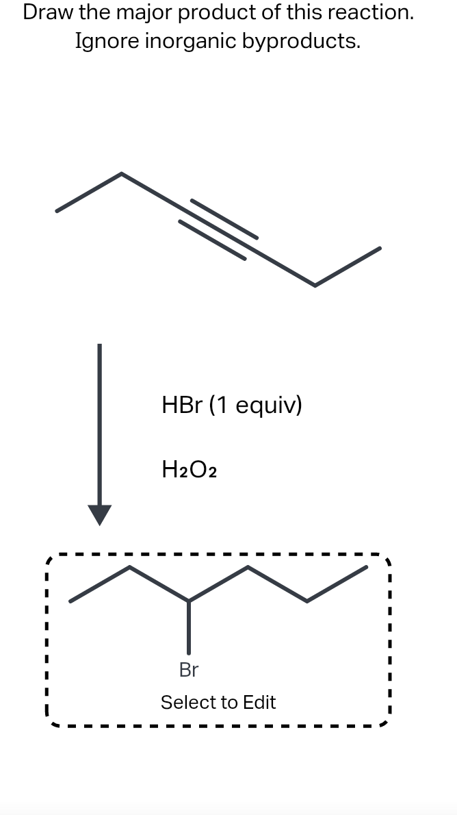 Solved Draw the major product of this reaction. Ignore | Chegg.com