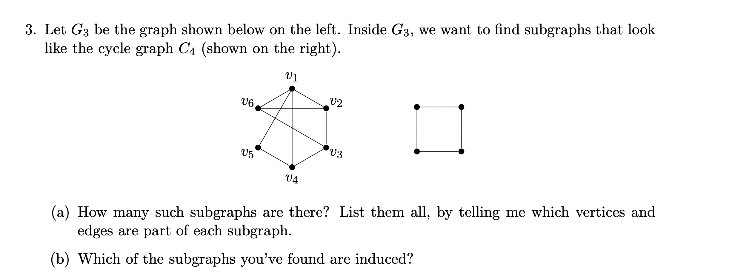 Solved Let G3 ﻿be the graph shown below on the left. Inside | Chegg.com
