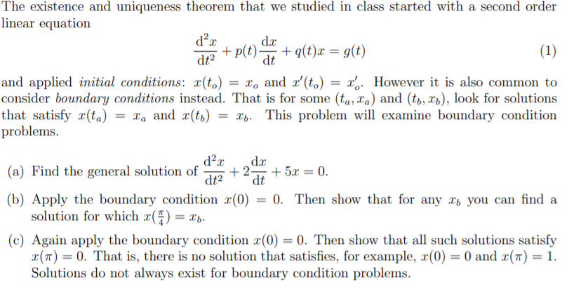 Solved The existence and uniqueness theorem that we studied | Chegg.com