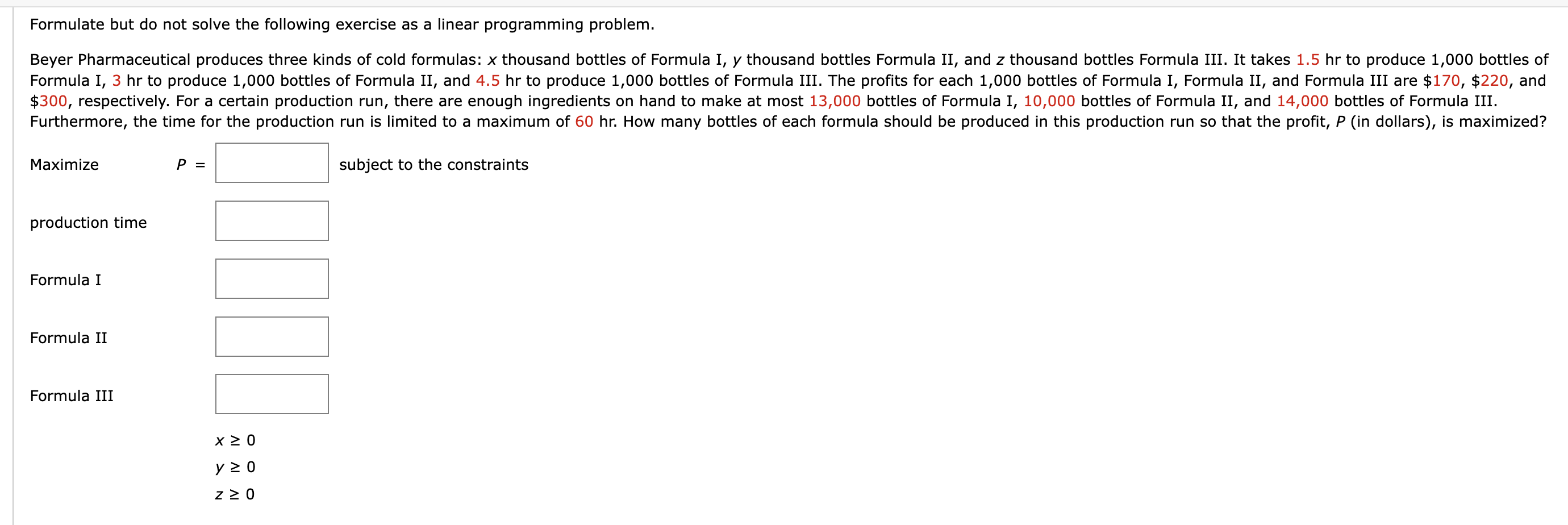 Solved Formulate but do not solve the following exercise as | Chegg.com