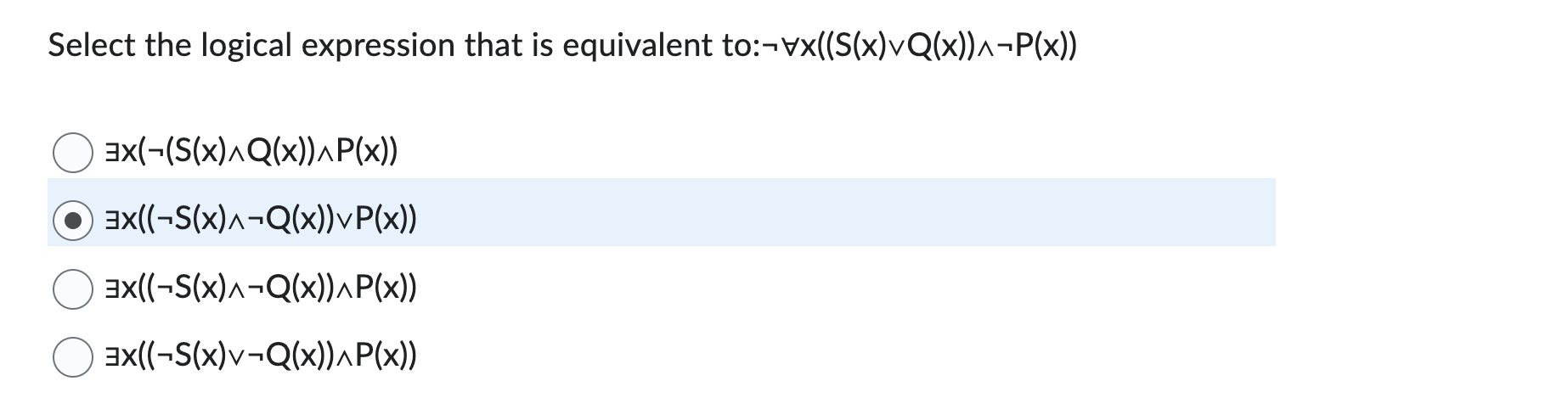 Solved Select the logical expression that is equivalent | Chegg.com