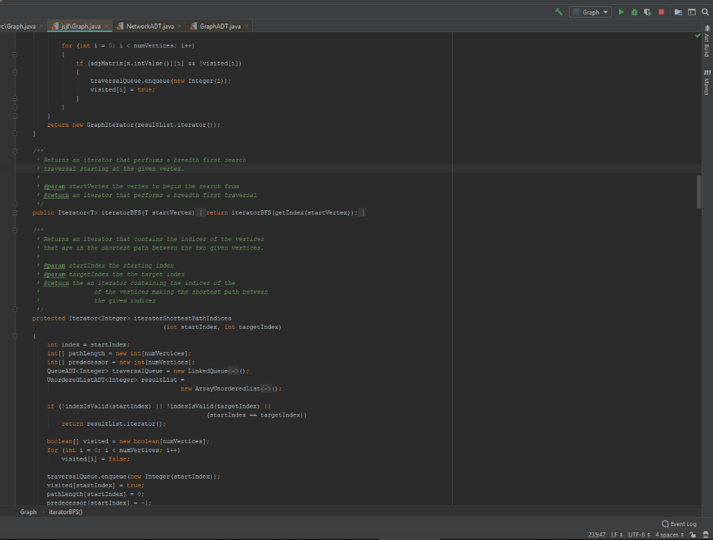 Question: Complete the implementation of Graph.java | Chegg.com