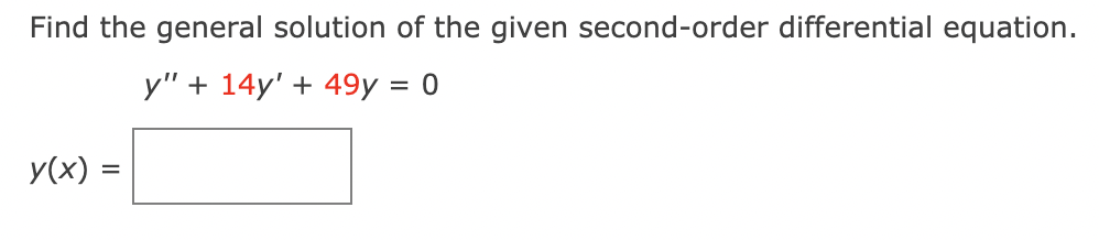 Solved Find the general solution of the given second-order | Chegg.com