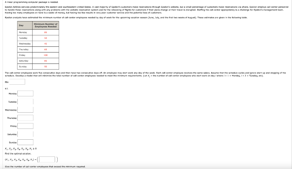 Solved A linear programming computer package is needed. | Chegg.com