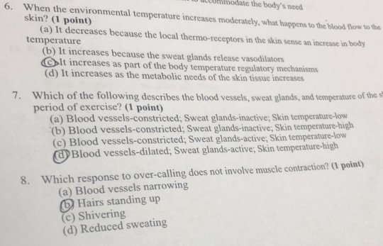 Solved 10 commodate the body's need 6. When the | Chegg.com