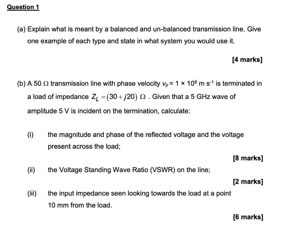 Solved Question 1 (a) Explain what is meant by a balanced | Chegg.com