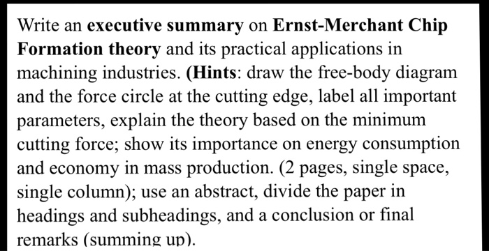 Solved Write an executive summary on Ernst-Merchant Chip | Chegg.com