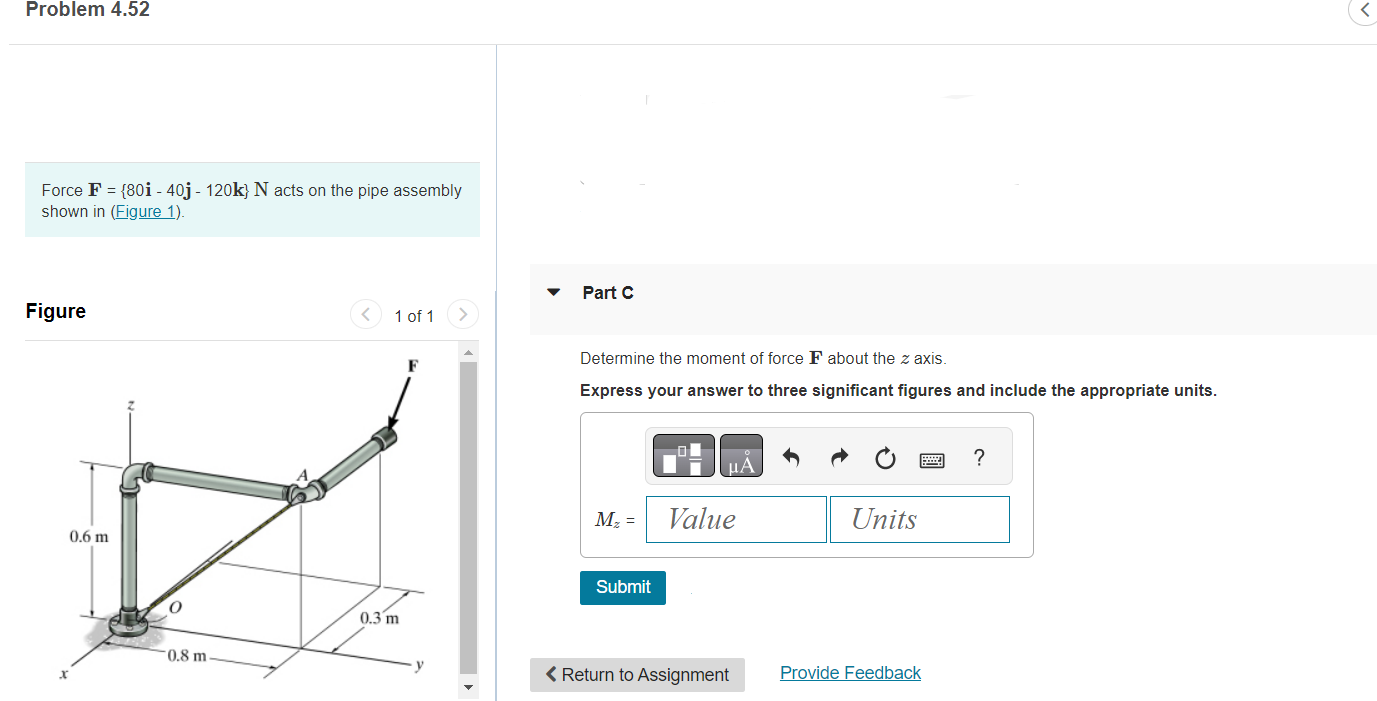 Solved Determine the moment of force F about the x axis. | Chegg.com