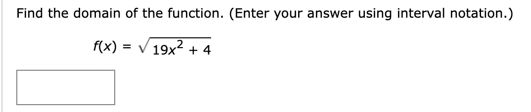 Solved Find the domain of the function. (Enter your answer | Chegg.com