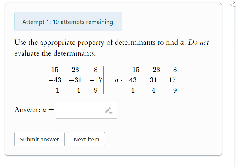 Solved Attempt 1: 10 ﻿attempts remaining.Use the appropriate | Chegg.com