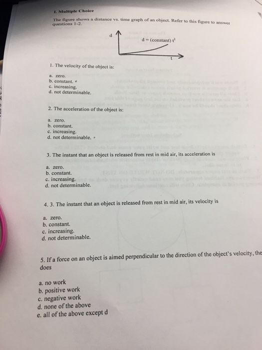 Solved . Multiple Choice The figure shows a distance vs. | Chegg.com