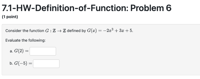 Solved 7.1-HW-Definition-of-Function: Problem 9 (1 point) | Chegg.com