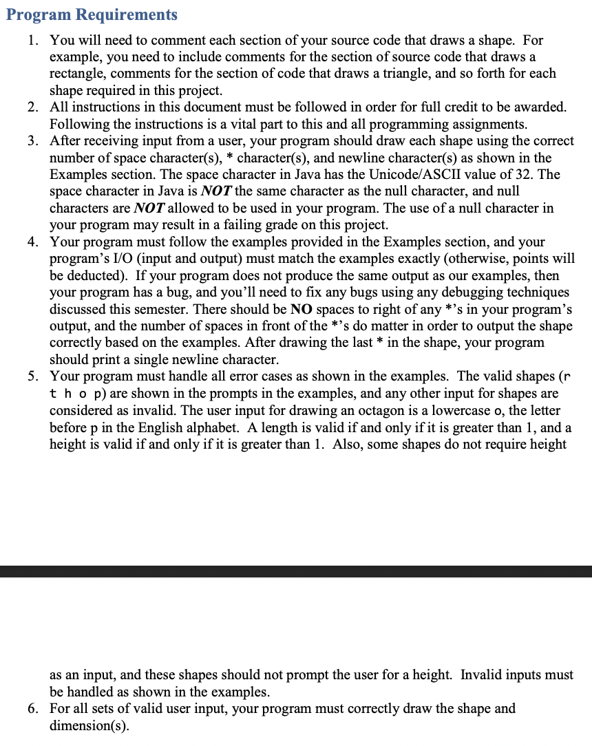 Solved Program Requirements 1. You will need to comment each | Chegg.com